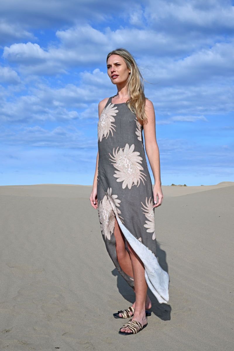 GREEK TIGER GREY NIGHT DRESS – LuloColombianDesign